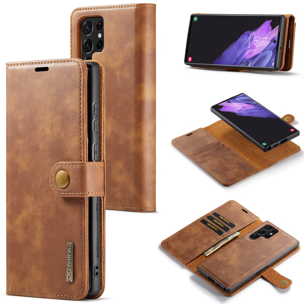 DG.MING Samsung Galaxy S25 Ultra Magnet Wallet Cognac
